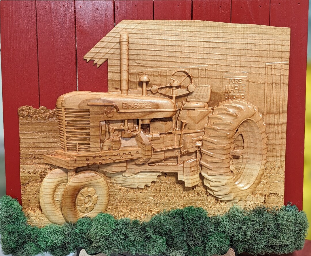 3d Wood Carved Farmall Tractor, Beautiful Work of Art, One of a Kind ...