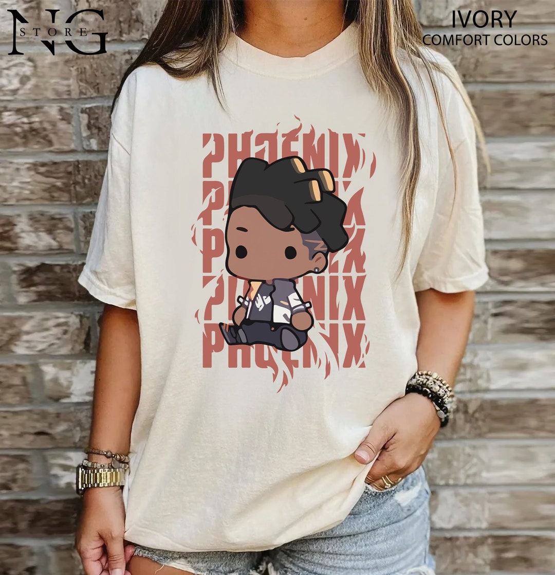 Phoenix Valorant Comfort Colors Shirt, Cute Chibi Agent Valorant Shirt ...