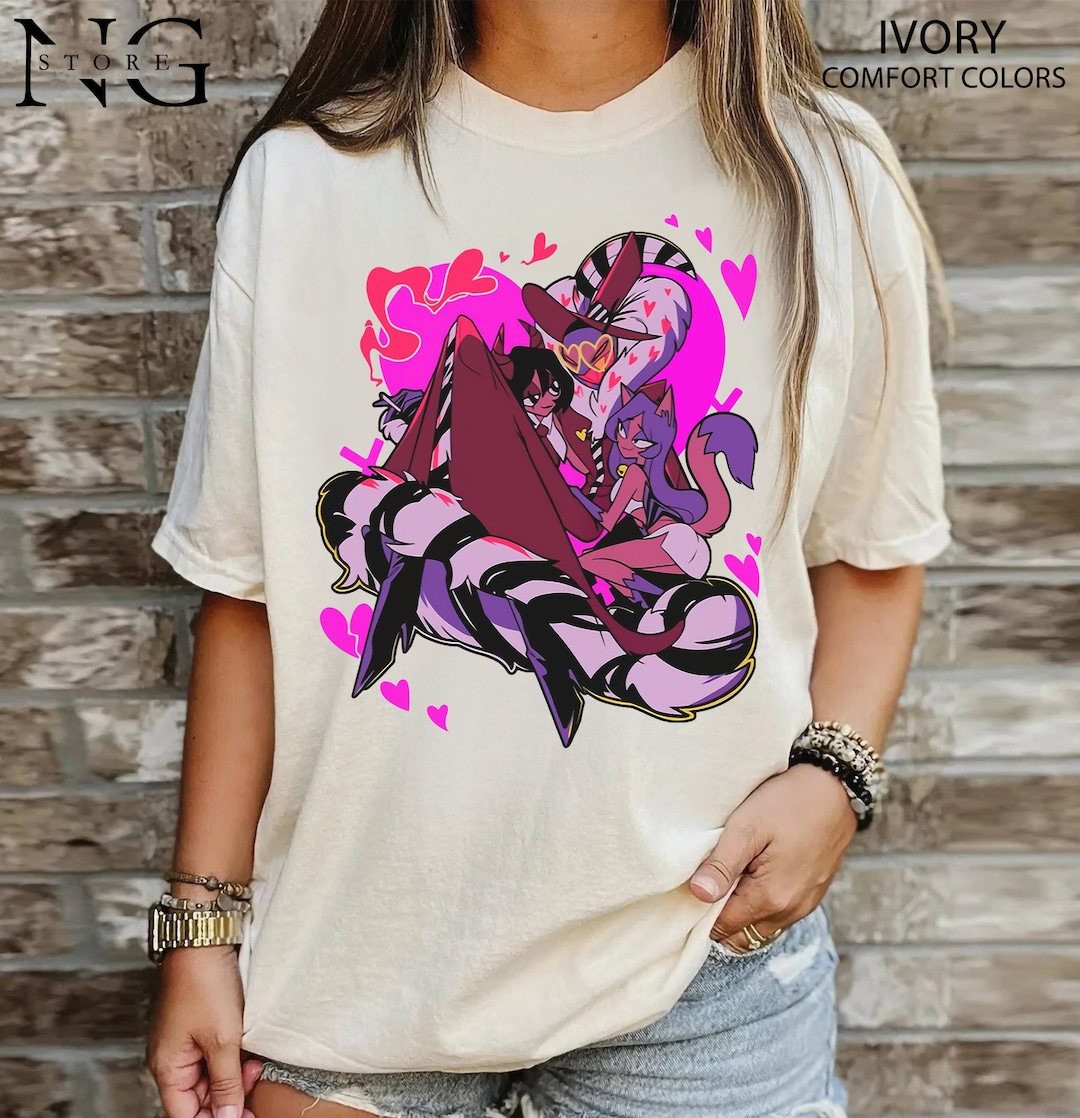 Valentino T-shirt, Valentino Hazbin Hotel Characters, Hazbin Hotel Tshirt, Hazbin Hotel Cartoon ...