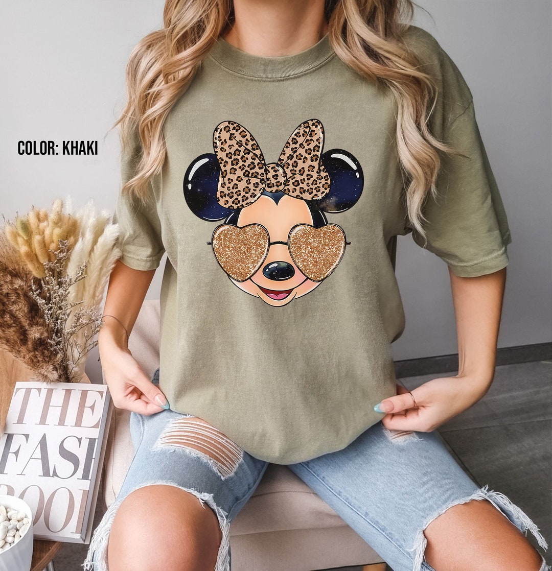 Leopard Minnie Mouse Shirt Woman Disney Shirt Minnie Safari Leopard