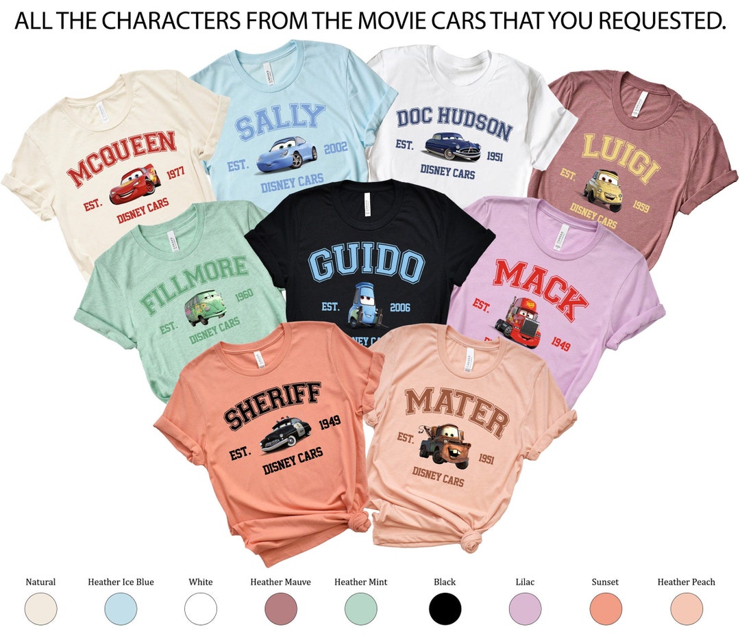 Personalized Pixar Cars Characters Shirt, Disney Car Birthday Shirt ...