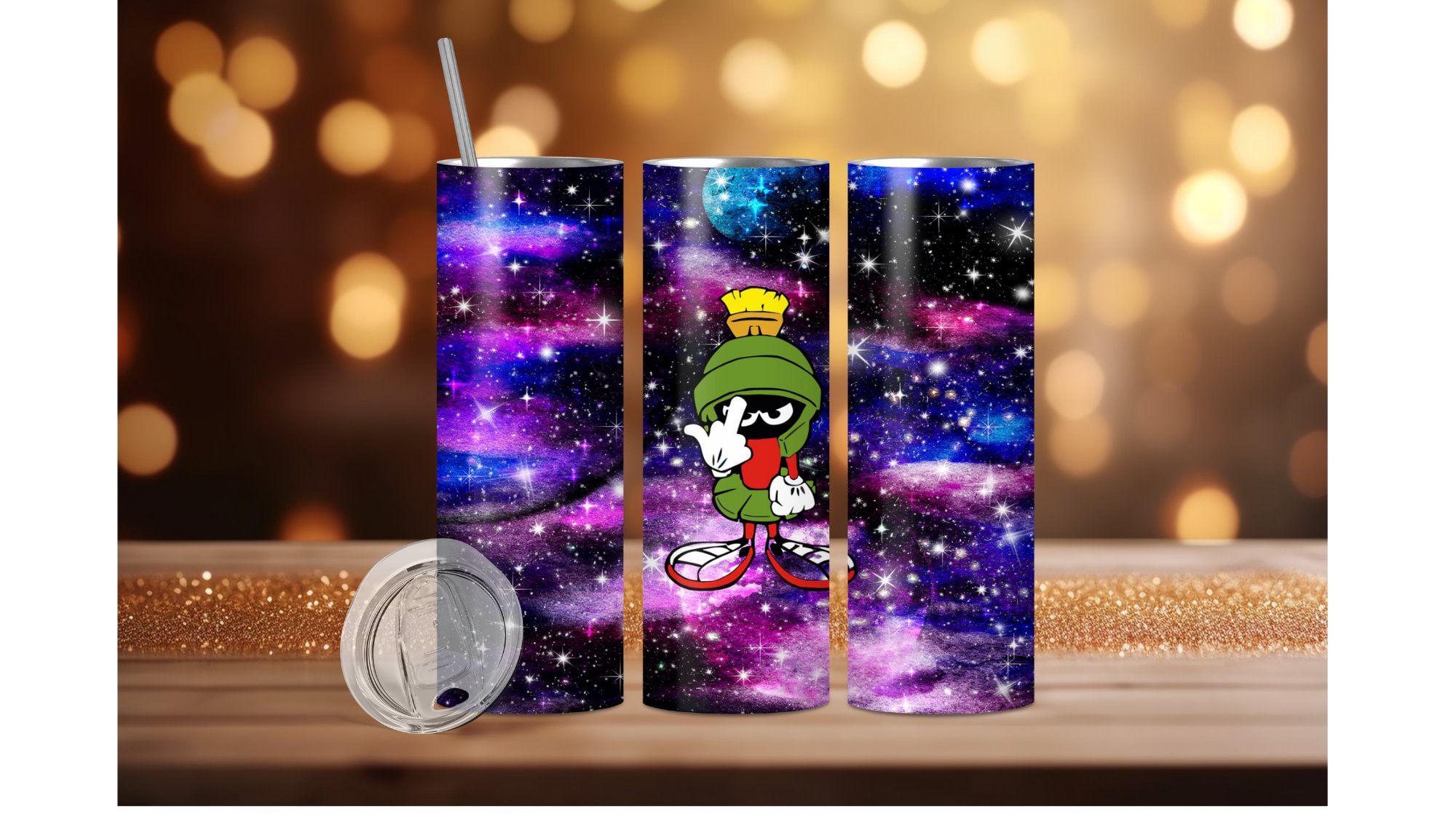Marvin Martian Middle Finger Galaxy Tumbler - Etsy