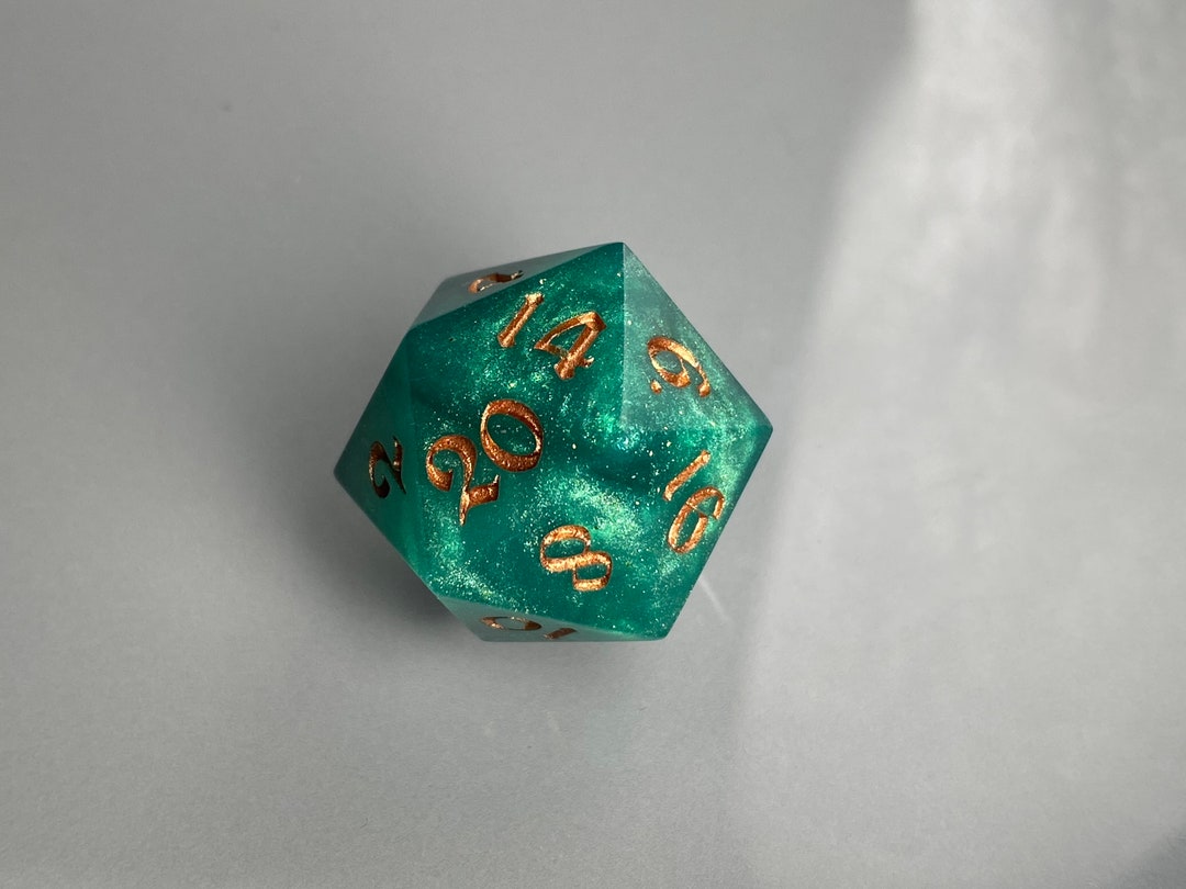 Bronzed Emerald Dice (single D20) - Etsy