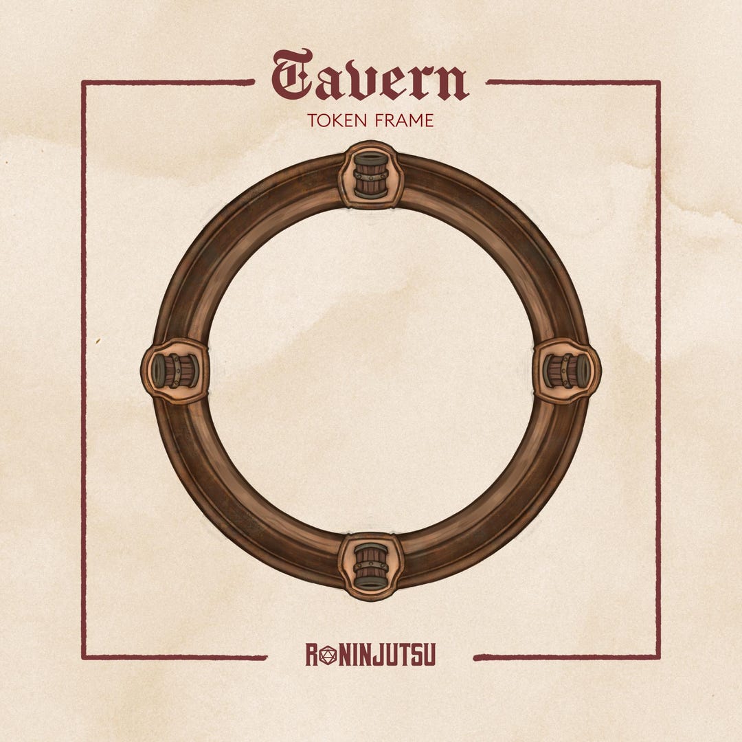 Tavern Wood Beer Mug Token Frame Border for TTRPG dnd, Pathfinder ...