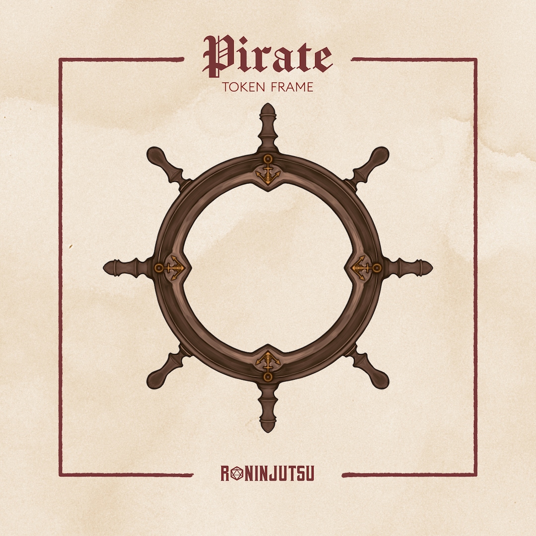 Pirate - Rudder Token Frame Border for TTRPG (dnd, Pathfinder Roll20 ...