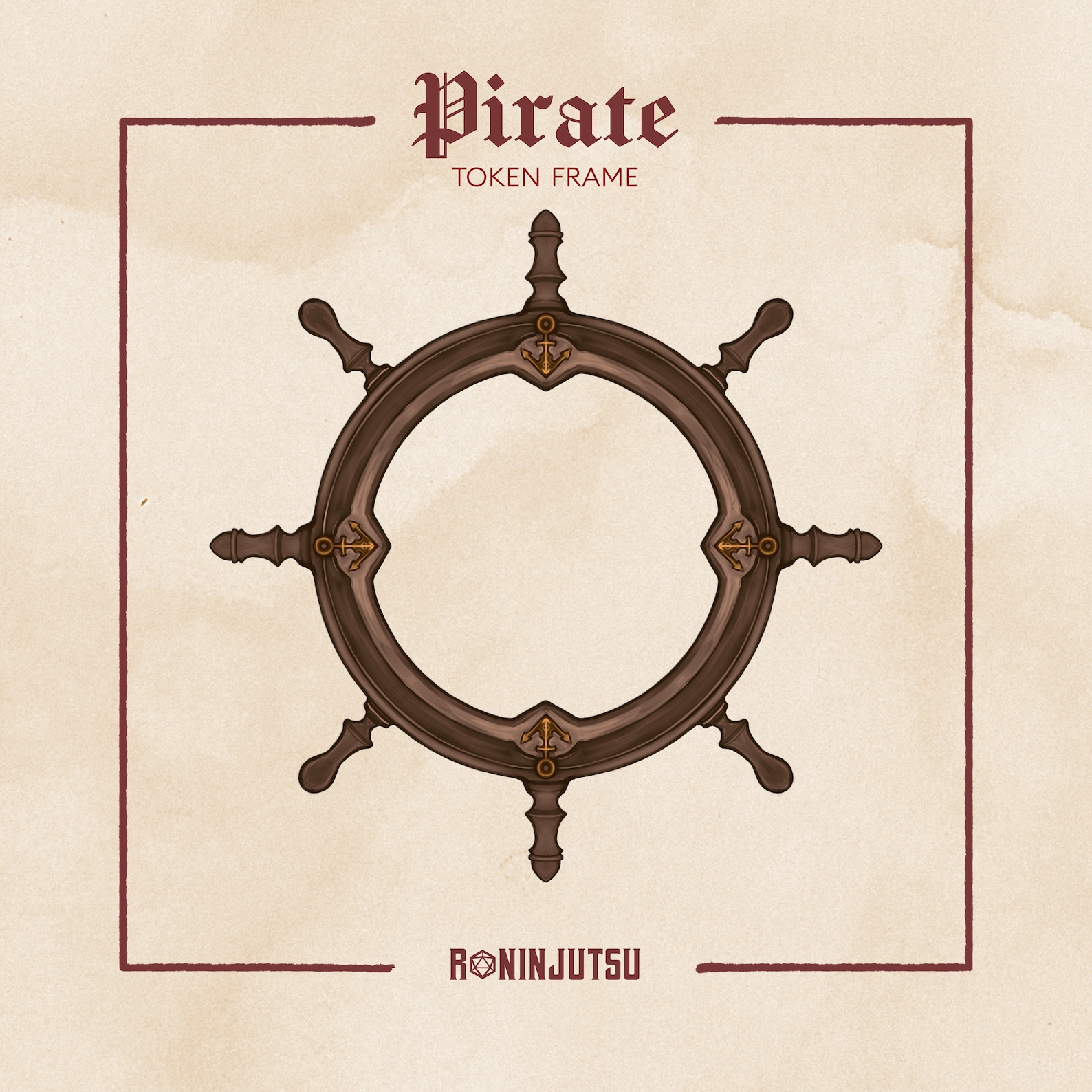 Pirate - Rudder Token Frame Border for TTRPG (dnd, Pathfinder Roll20 ...
