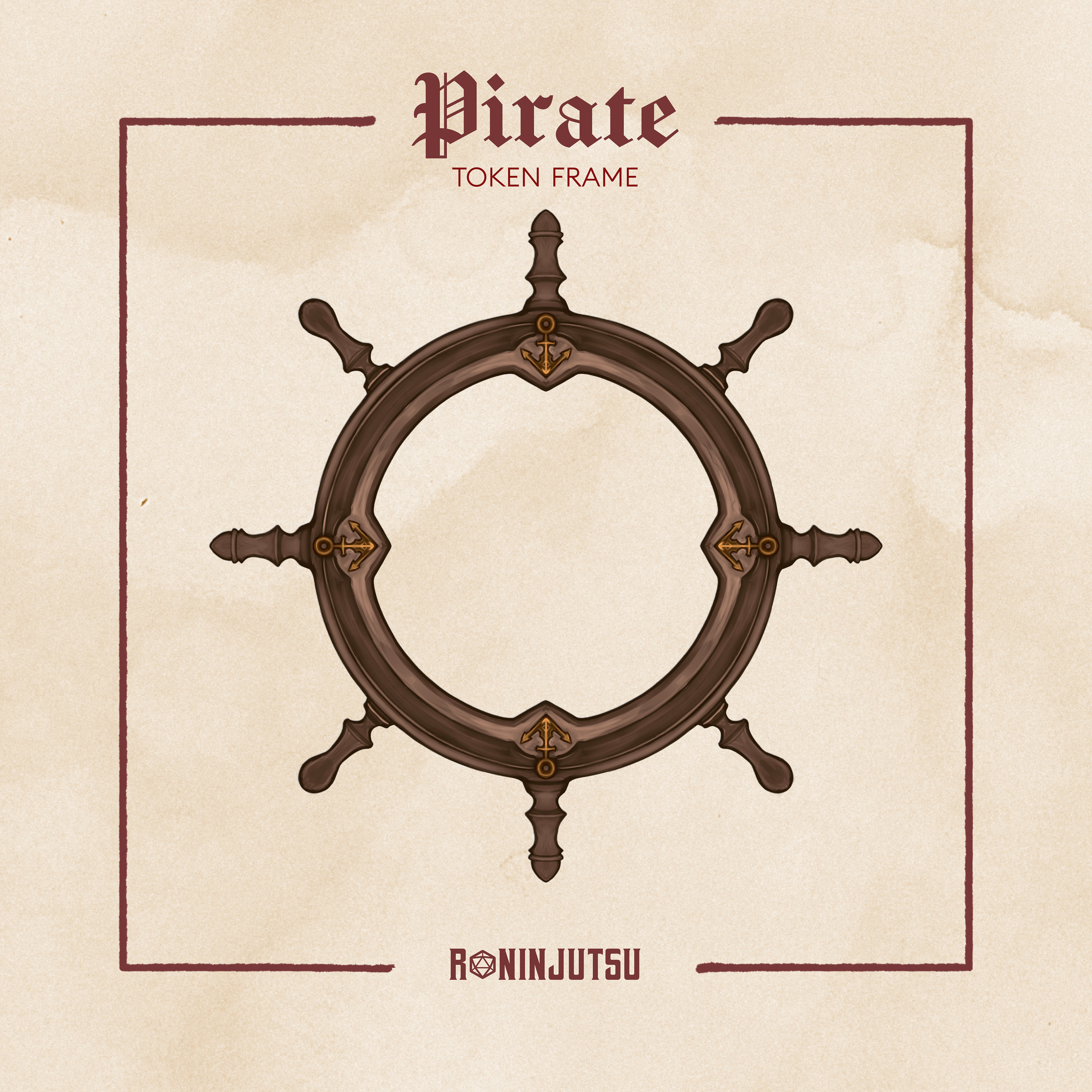 Pirate - Rudder Token Frame Border for TTRPG (dnd, Pathfinder Roll20 ...