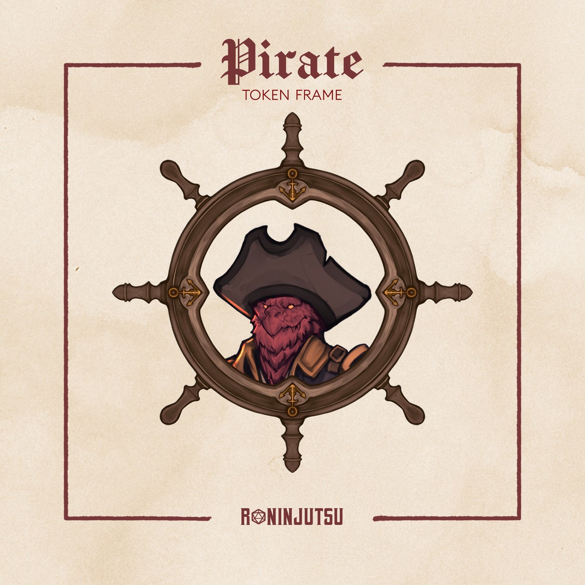 Pirate - Rudder Token Frame Border for TTRPG (dnd, Pathfinder Roll20 ...