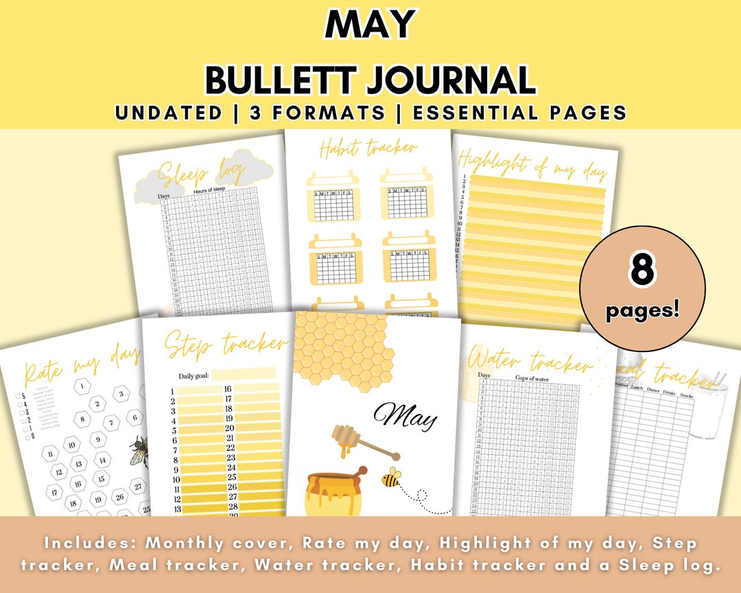 2024 + Undated May Planner | May Template | Bullett Journal | Pdf ...