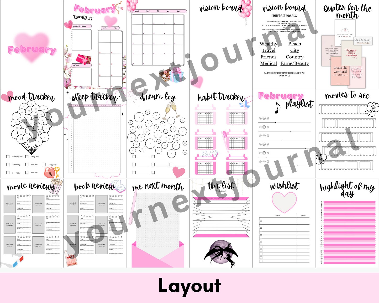 2024 February Planner February Template Bullett Journal Pdf Digital ...