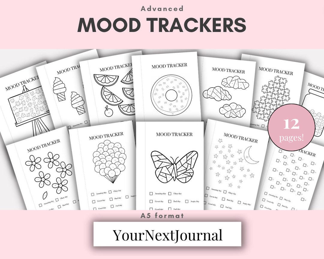 Monthly Mood Tracker | Monthly Planner | Plain Print | Bullett Journal ...