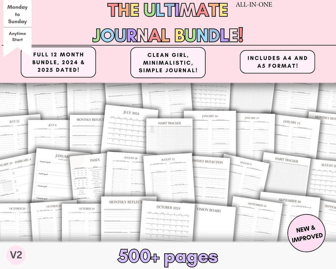 The Ultimate Journal Bundle|2024 & 2025|bullett Journal|planner|spreads ...