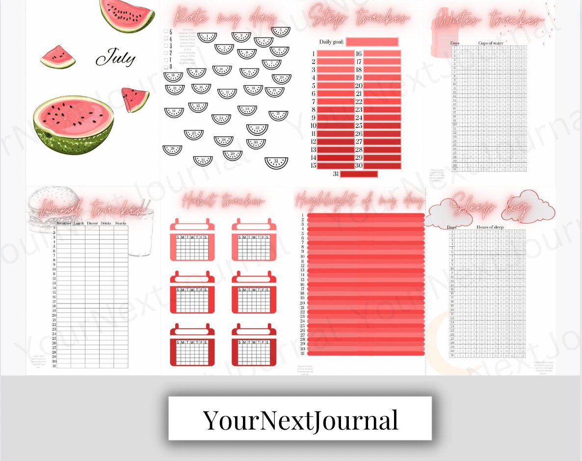 2024 + Undated July Planner | July Template | Bullett Journal | Pdf ...