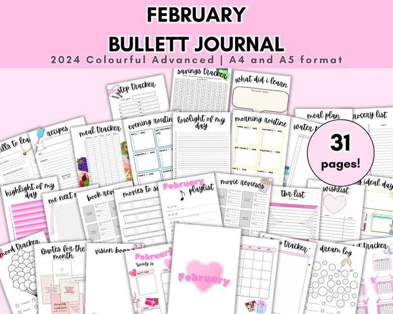 2024 February Planner February Template Bullett Journal Pdf Digital ...