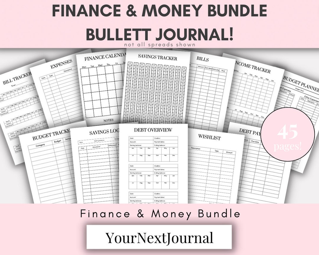 Finance & Money Bundle Printable|bullett Journal|bujo|pdf|work Planner ...