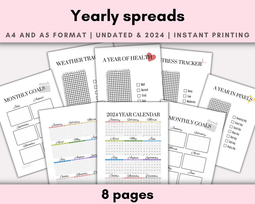 2024 Digital Planner | Yearly Planner | Bullett Journal | Printable ...