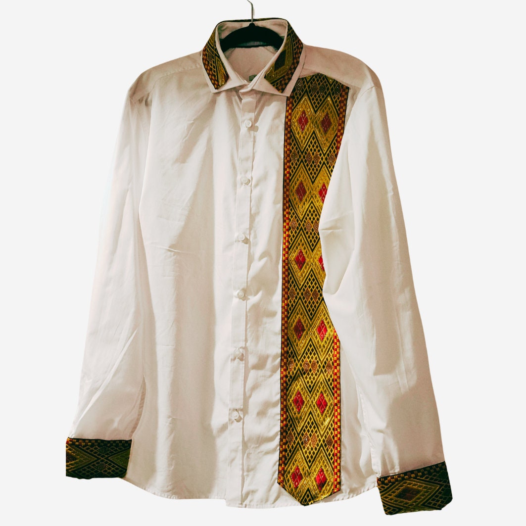 Ethiopia Tibeb White Dress Shirts With New Pattern - Etsy