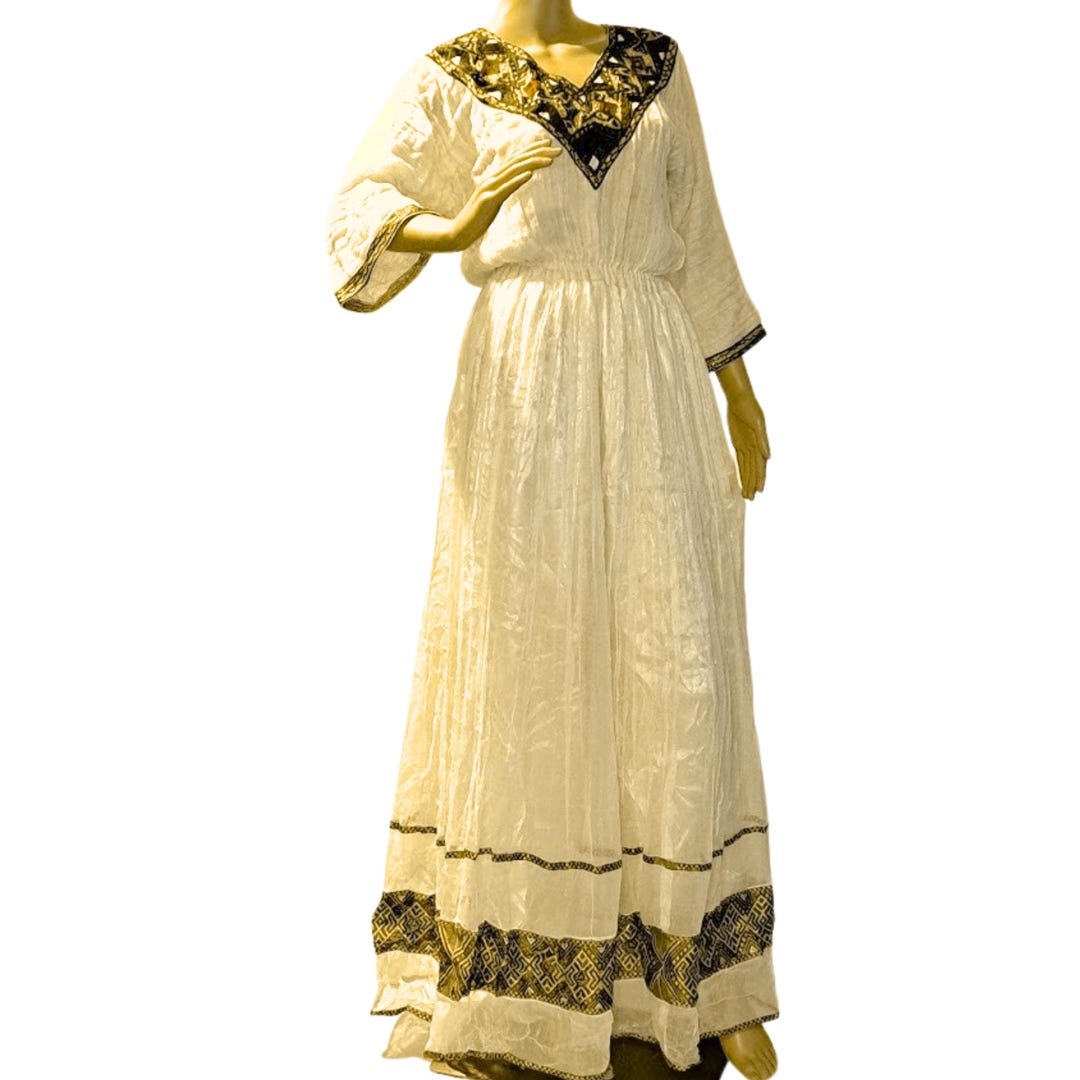Ethiopia Tibeb Habesha Kemis With Netela for Women - Etsy