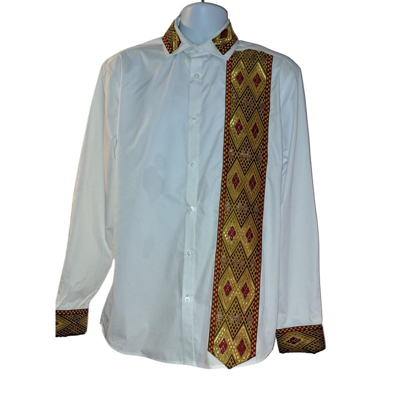 Ethiopia Tibeb White Dress Shirts With New Pattern - Etsy