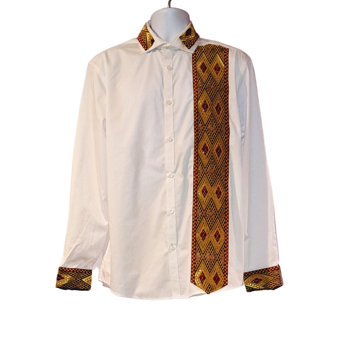 Ethiopia Tibeb White Dress Shirts With New Pattern - Etsy