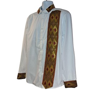 Ethiopia Tibeb White Dress Shirts With New Pattern - Etsy