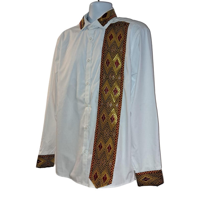 Ethiopia Tibeb White Dress Shirts With New Pattern - Etsy