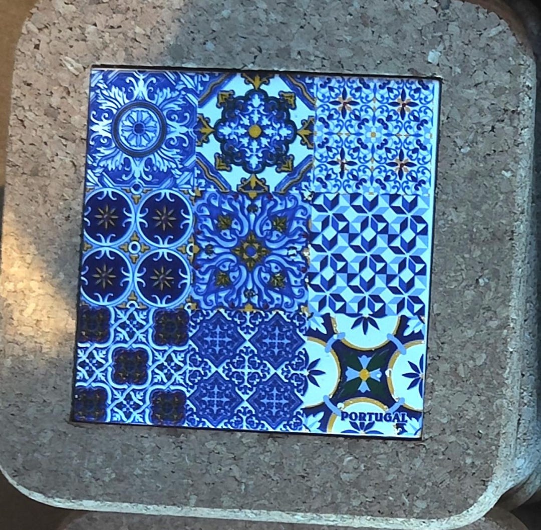 Mini Cork Base With Ceramic / Cork Art / Cork Coaster / Kitchen ...