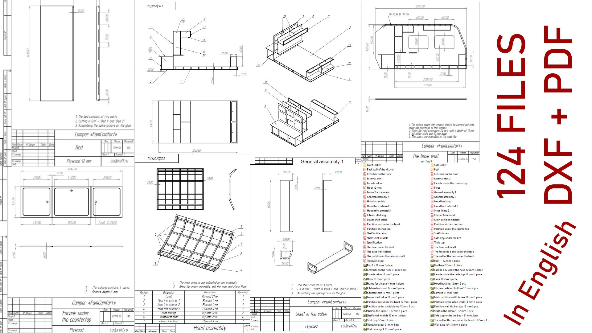 Camper With Your Own Hands. DXF and PDF Drawings - Etsy