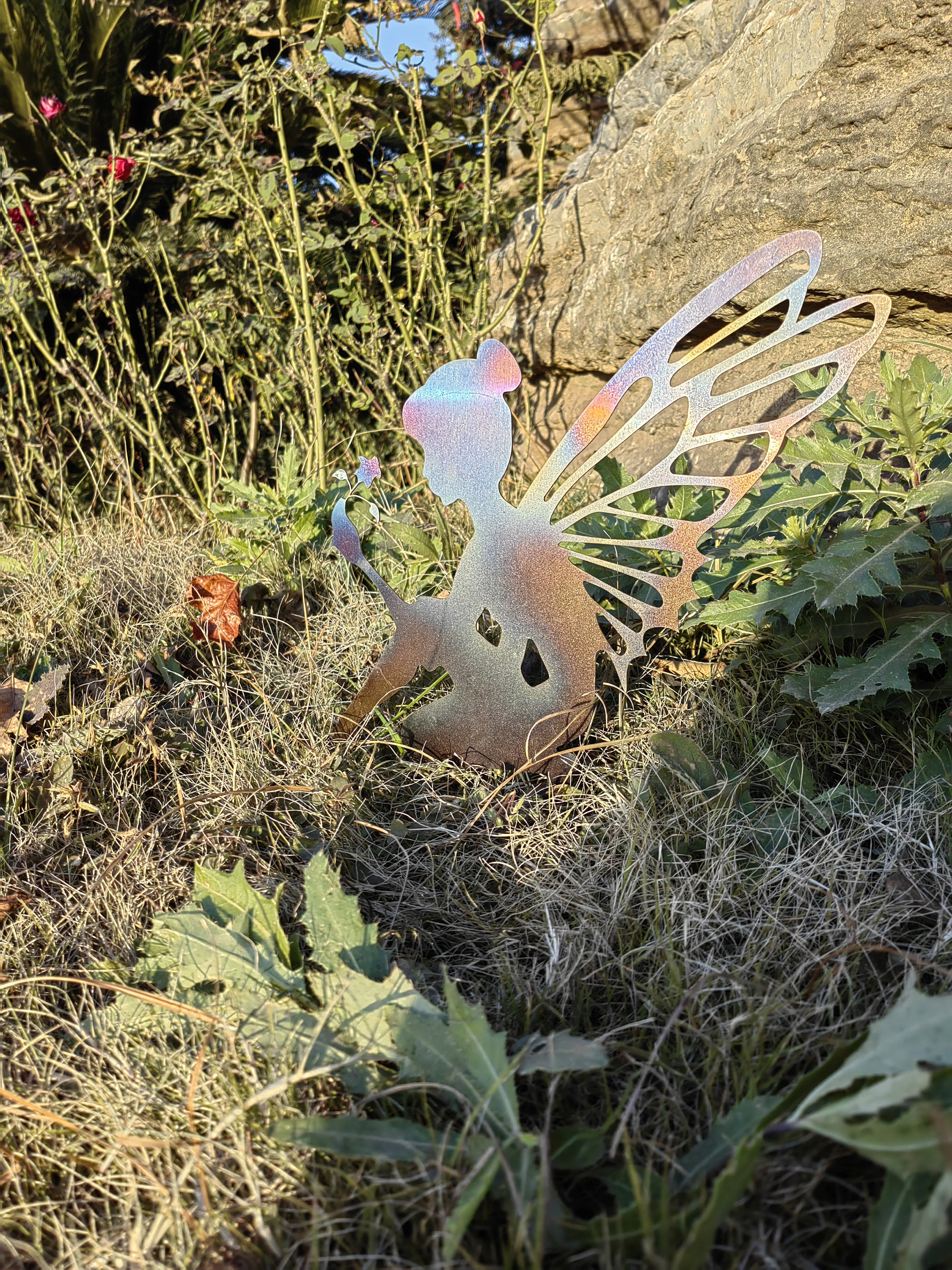 Flamed Color Fairy Metal Outdoor Decor, Garden Fairies Metal Art, Fairy ...