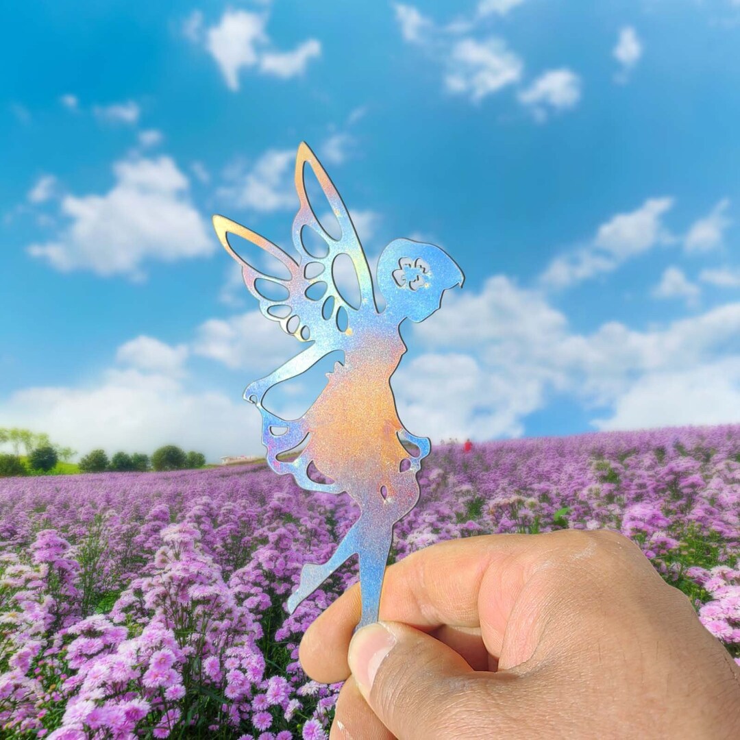 Flying Fairy Metal, Fairy Garden Metal on Flower Beds or Yard, Flamed ...