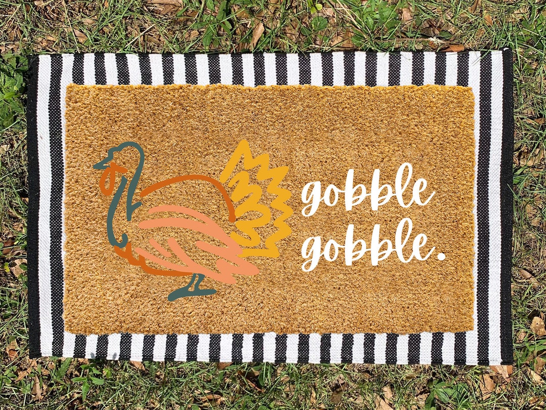 Gobble Gobble Funny Thanksgiving Door Mat Happy Thanksgiving - Etsy