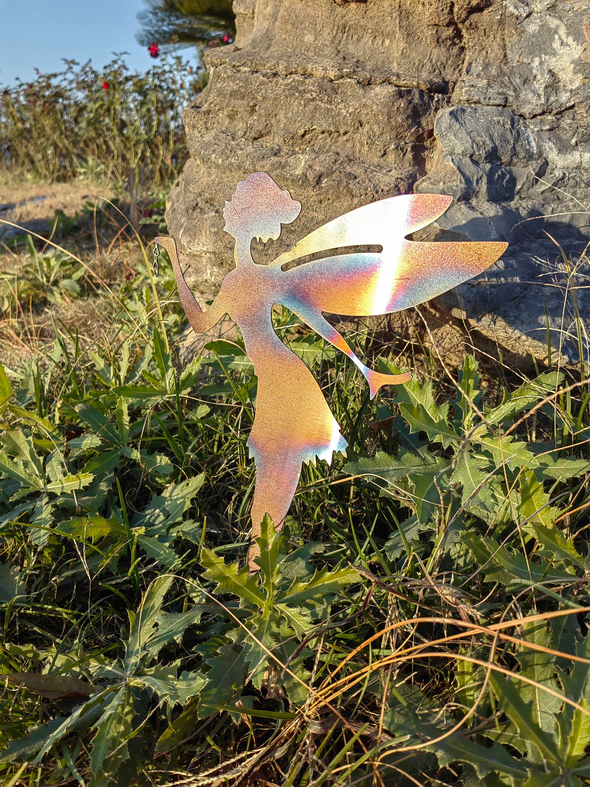 Flamed Color Fairy Metal Outdoor Decor, Garden Fairies Metal Art, Fairy ...