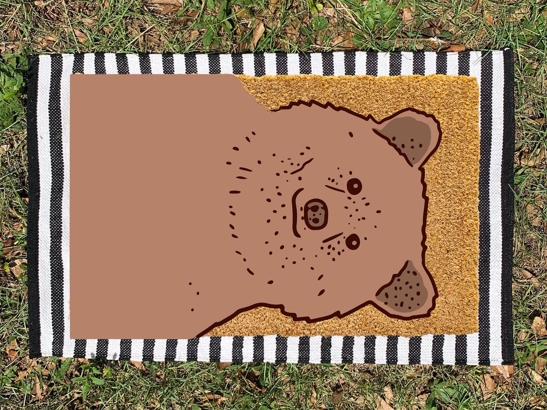 Brown Bear Coir Mat Entryway Cute Bear Doormat Coir Front - Etsy
