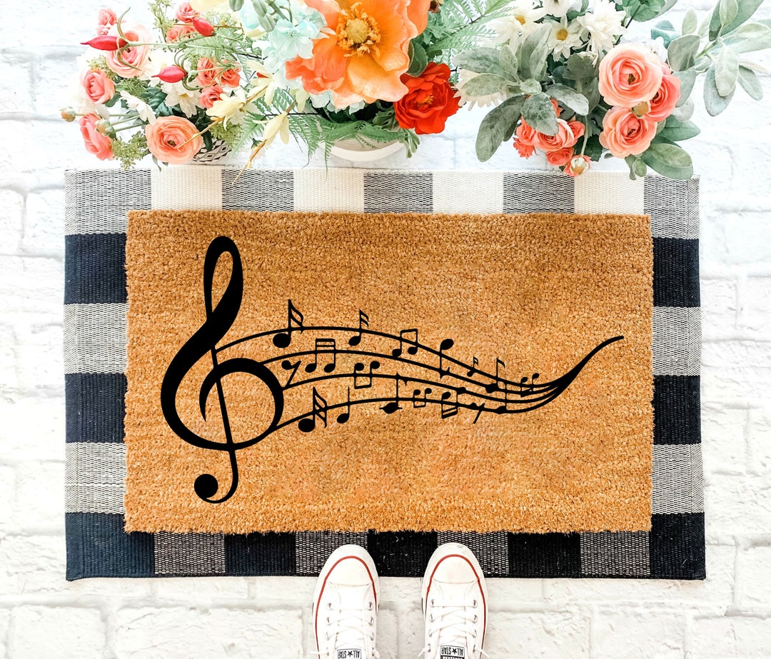 Music Notes Door Mat, Music Welcome Door Mat, Funny Doormat ...