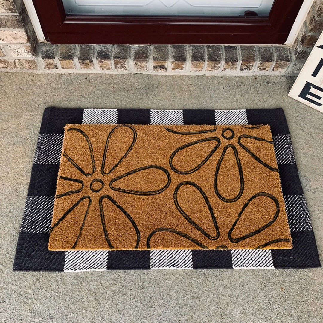Beauty Flower Coir Mat, Coir Front Door Welcome Mat, Quote Doormat ...