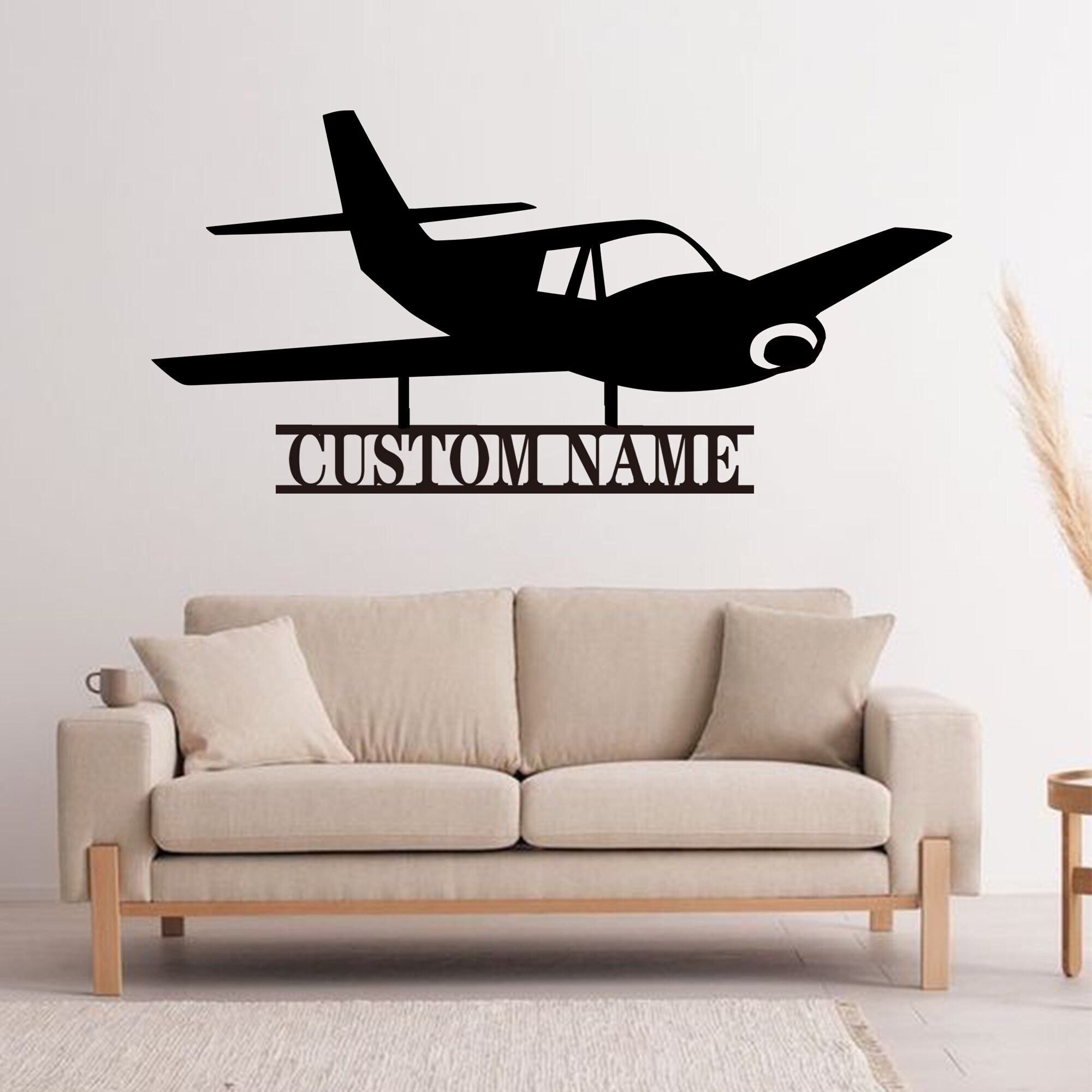 Personalized Airplane Metal Decor, Custom Pilot Wall Decor, Airplane ...