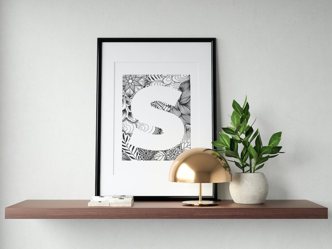 Initial S Wall Art, Letter S Poster, Printable Letter Wall Art, Baby ...