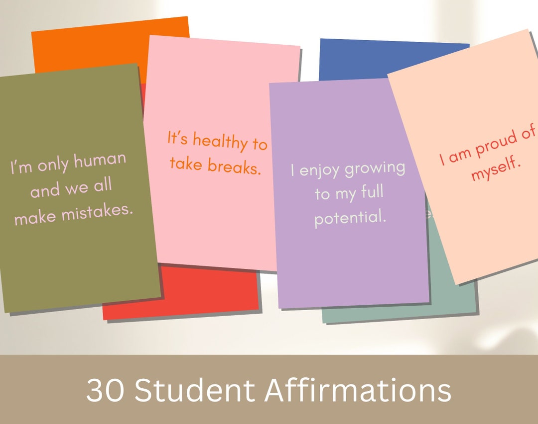 Student Affirmation Cards Printable Affirmation Card - Etsy