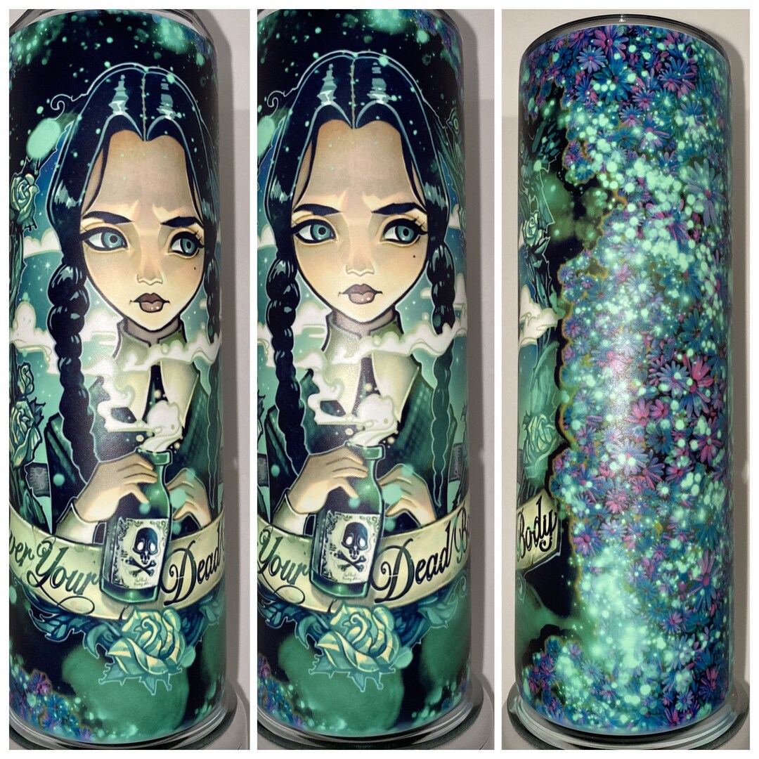Wednesday GLOW in the DARK Girl Goth Inspired 20 Oz Tumblers for Hot or ...
