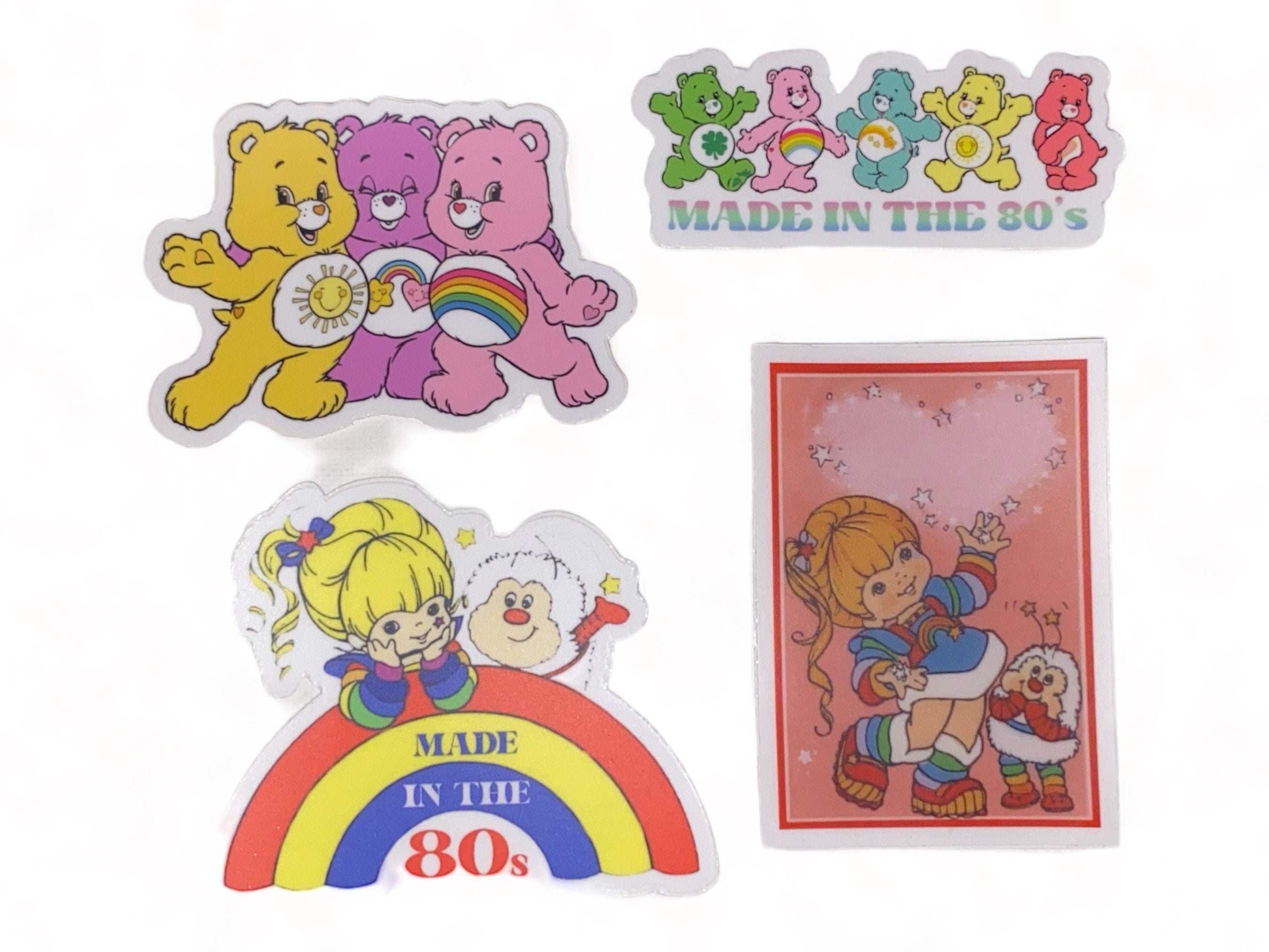 80s Nostalgic Retro Stickers Rainbow Brite Care Bear Permanent Decal - Etsy