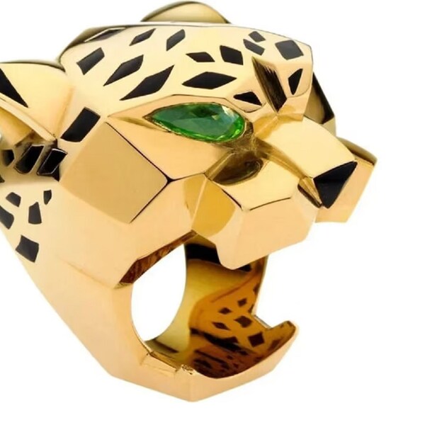 Emerald Panther Ring - Etsy