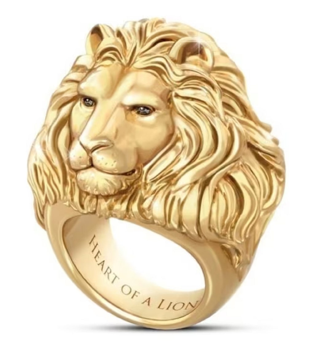 Lion Ring Men's Lion Rings Gold Men's Ring Gift for - Etsy