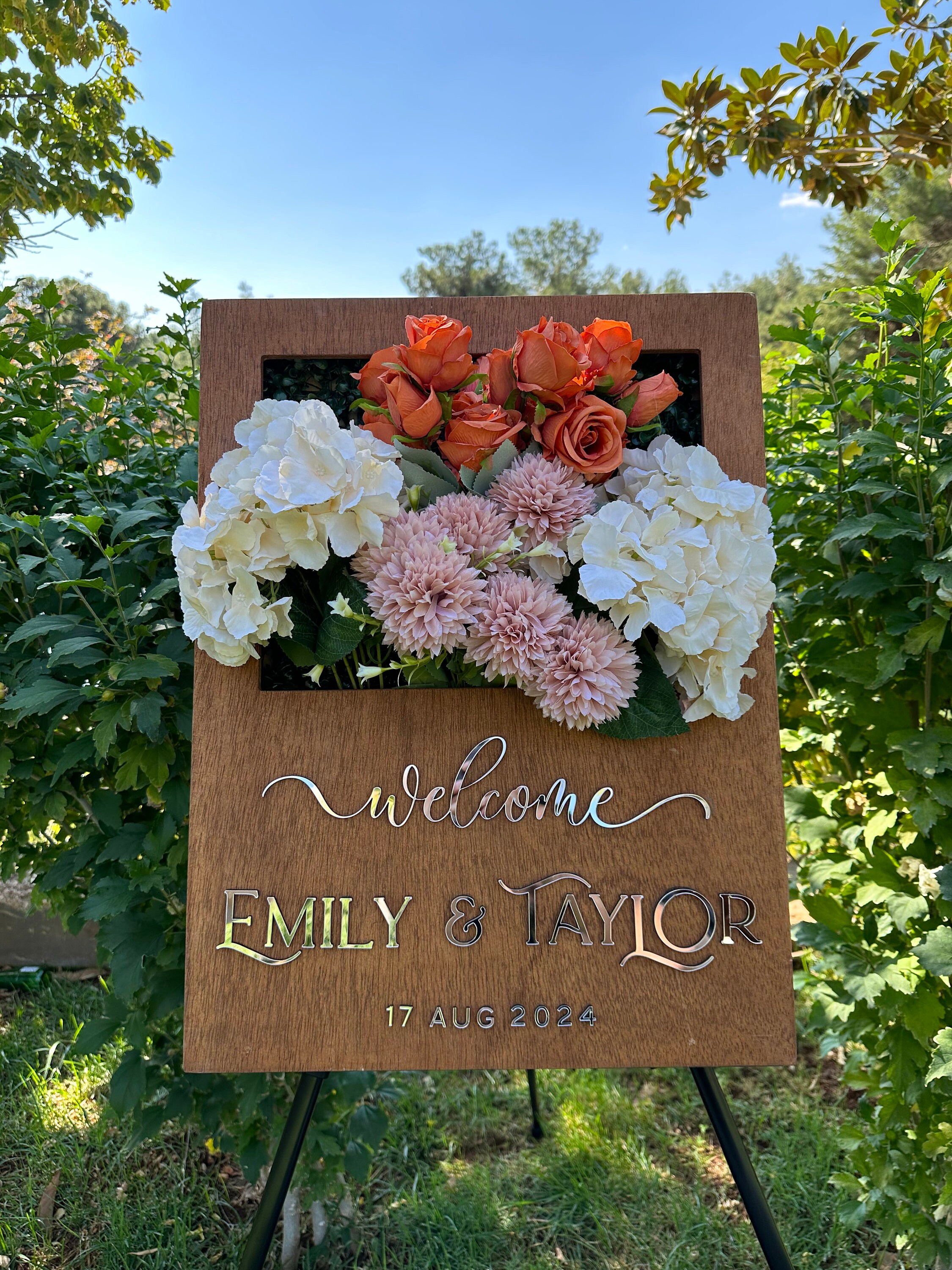 Custom Flower Box Welcome Sign, Wedding Floral Boxes, Bridal Shower ...