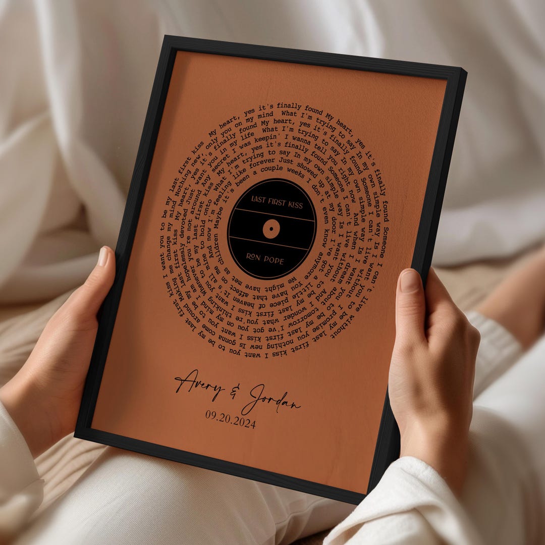 Custom Valentines Gift, Personalized Lyric Notes Engraved on Leather ...