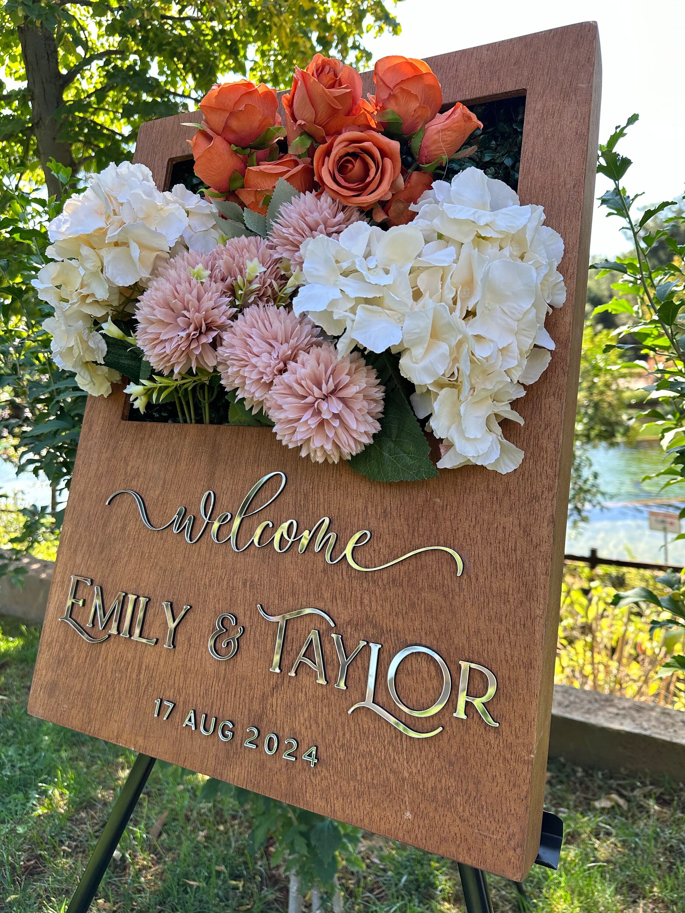 Custom Flower Box Welcome Sign, Wedding Floral Boxes, Bridal Shower ...