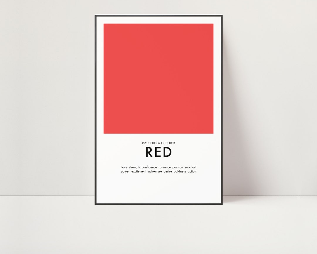 Color Theory Art Print | Minimalist Psychology of Red Poster - Etsy