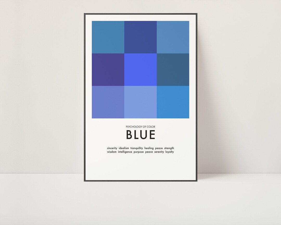 Blue Color Theory Art Print | Monochromatic Psychology Poster - Etsy
