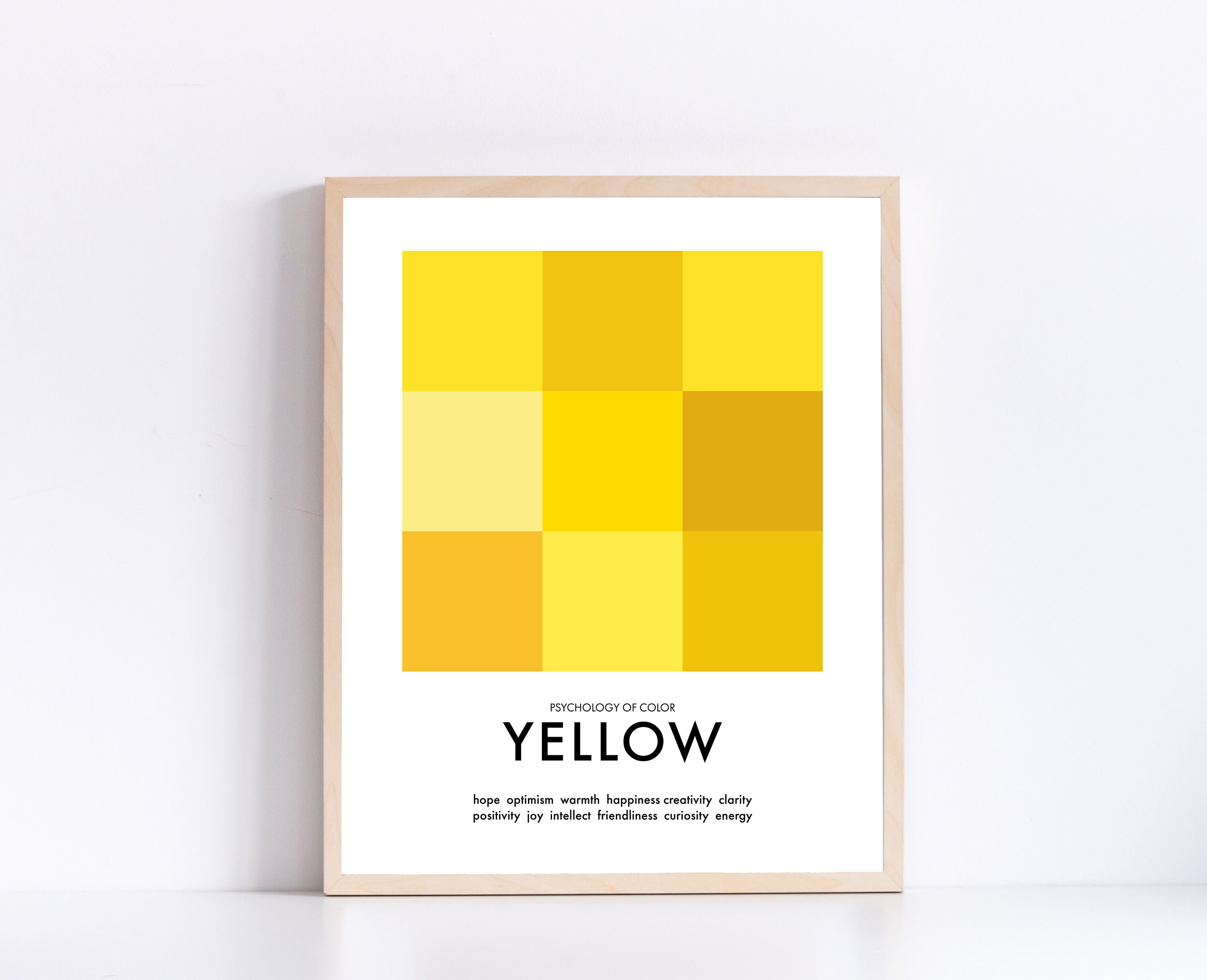 Yellow Color Theory Art Print | Psychology Educational Poster - Etsy