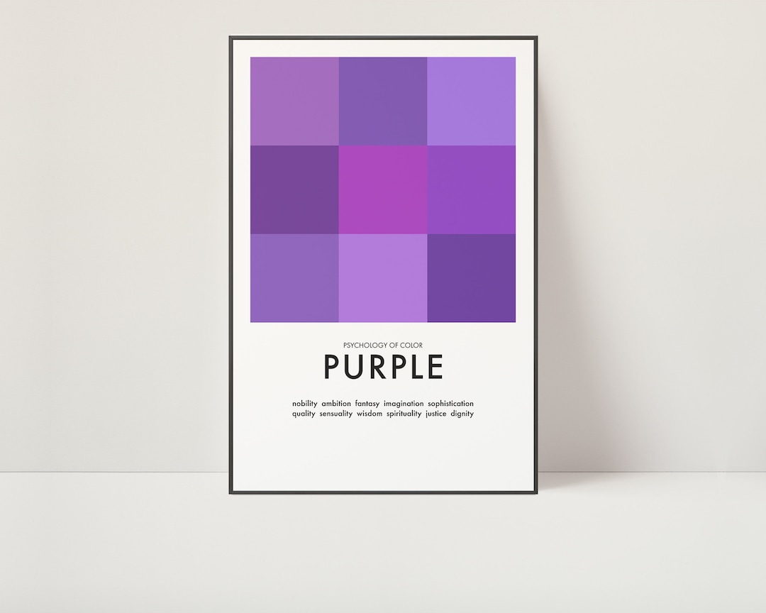 Purple Color Theory Art Print | Psychology, Minimalist Design - Etsy