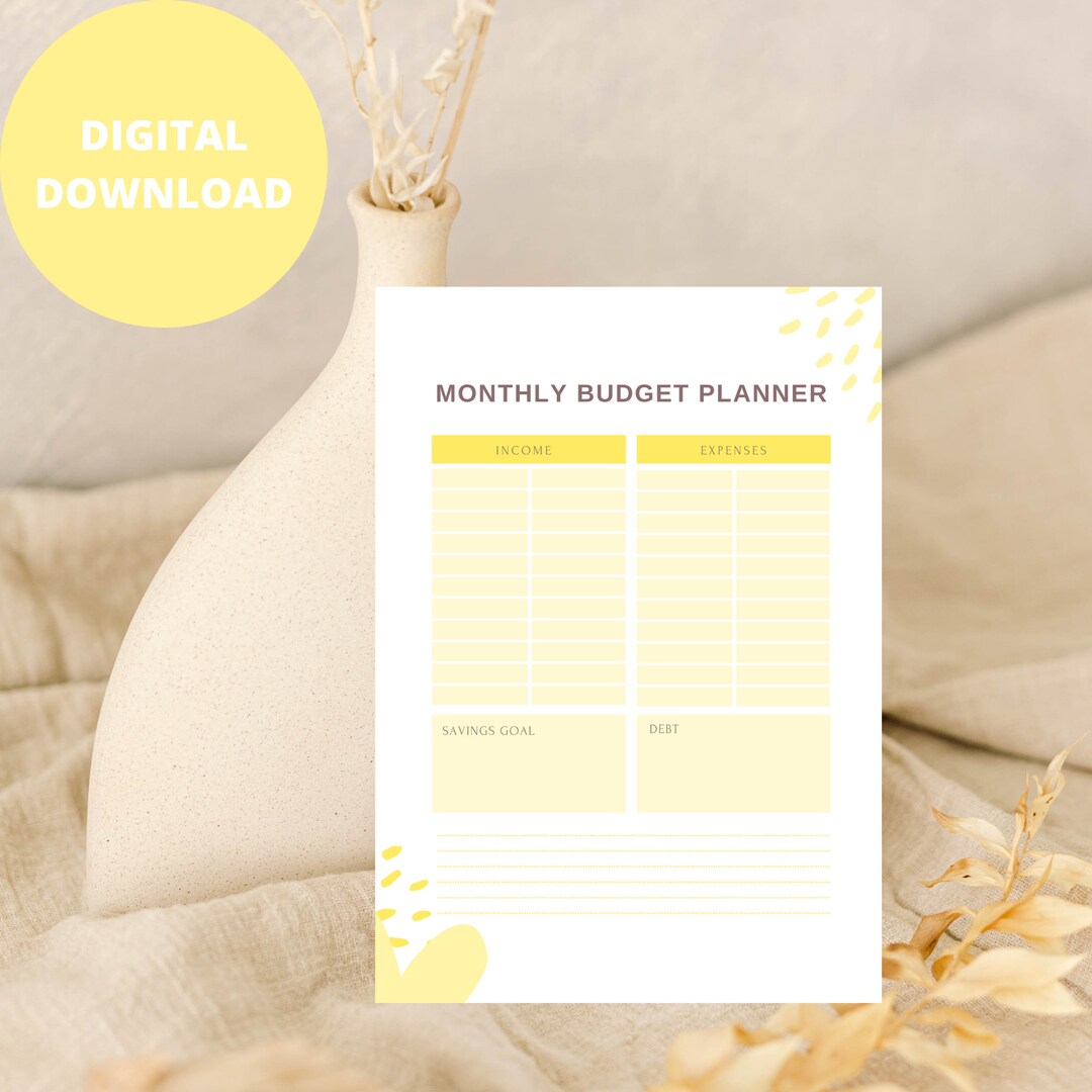 Monthly Budget Planner Digital Download / Pastel Planner / Monthly ...
